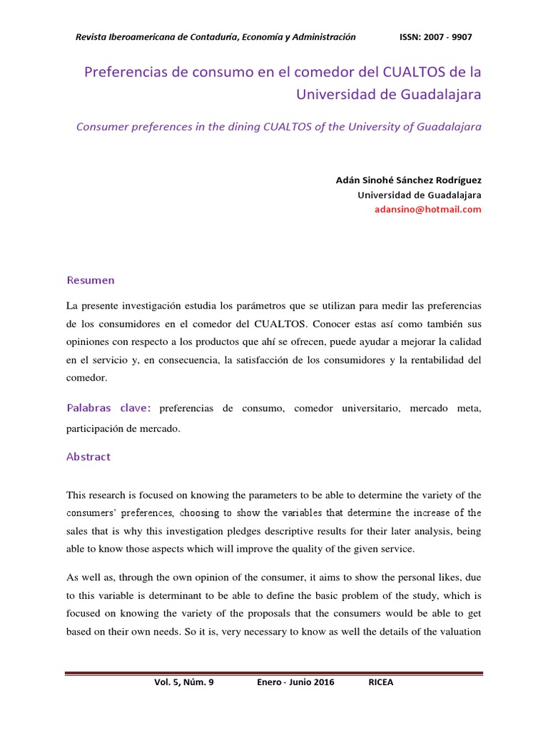 pREFERENCIAS RESTAURANTES | PDF | Consumo (economía) | Alimentos