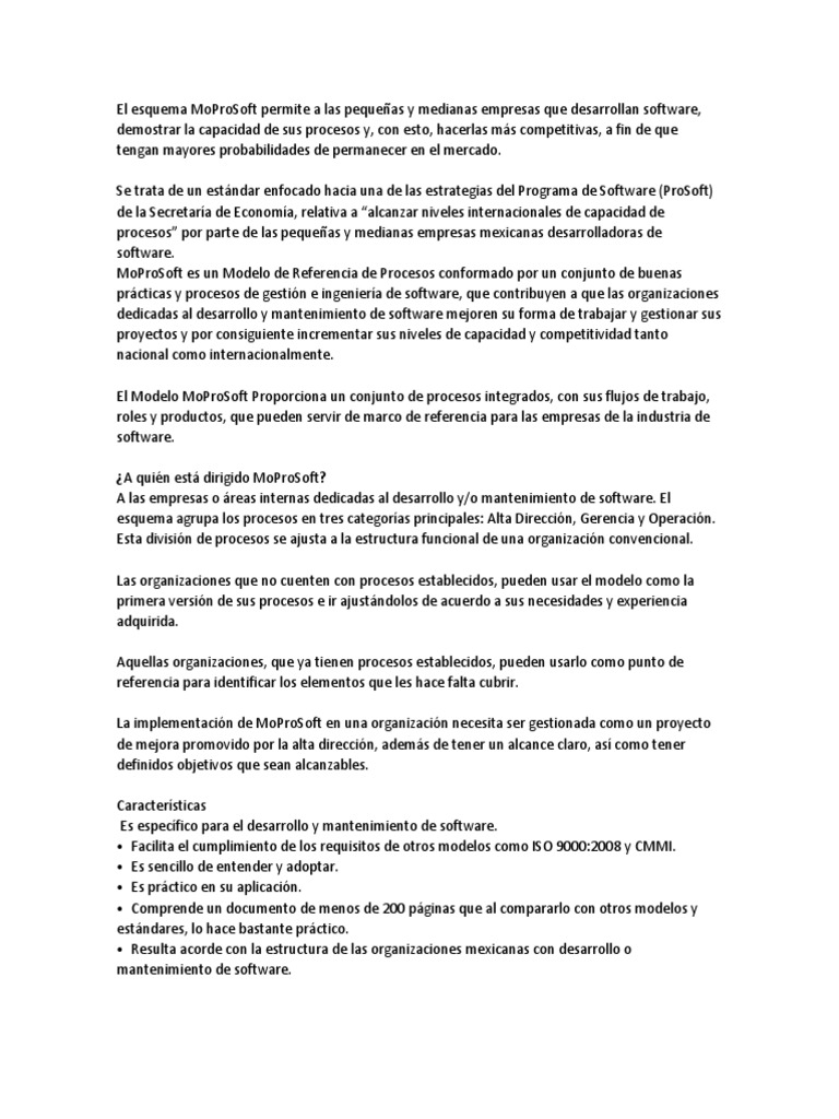 Moprosoft | PDF | Ingeniería de software | Software
