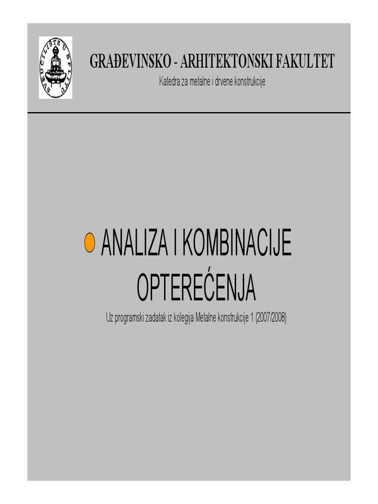 Analiza I Kombinacije Opterecenja | PDF