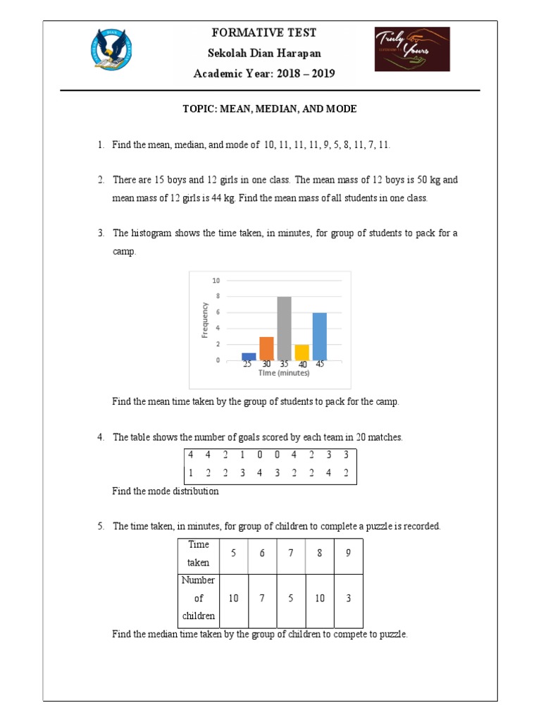 Soal Formative | PDF | Mode (Statistics) | Data Analysis