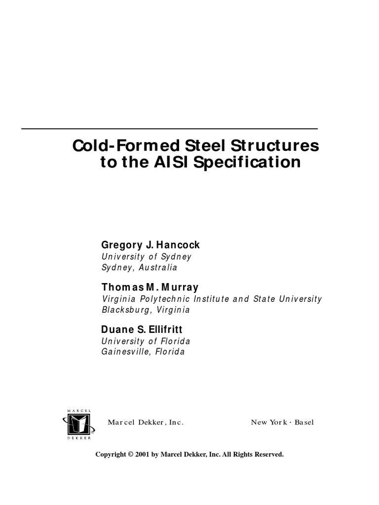Aisi Cold Formed | PDF | Bending | Buckling