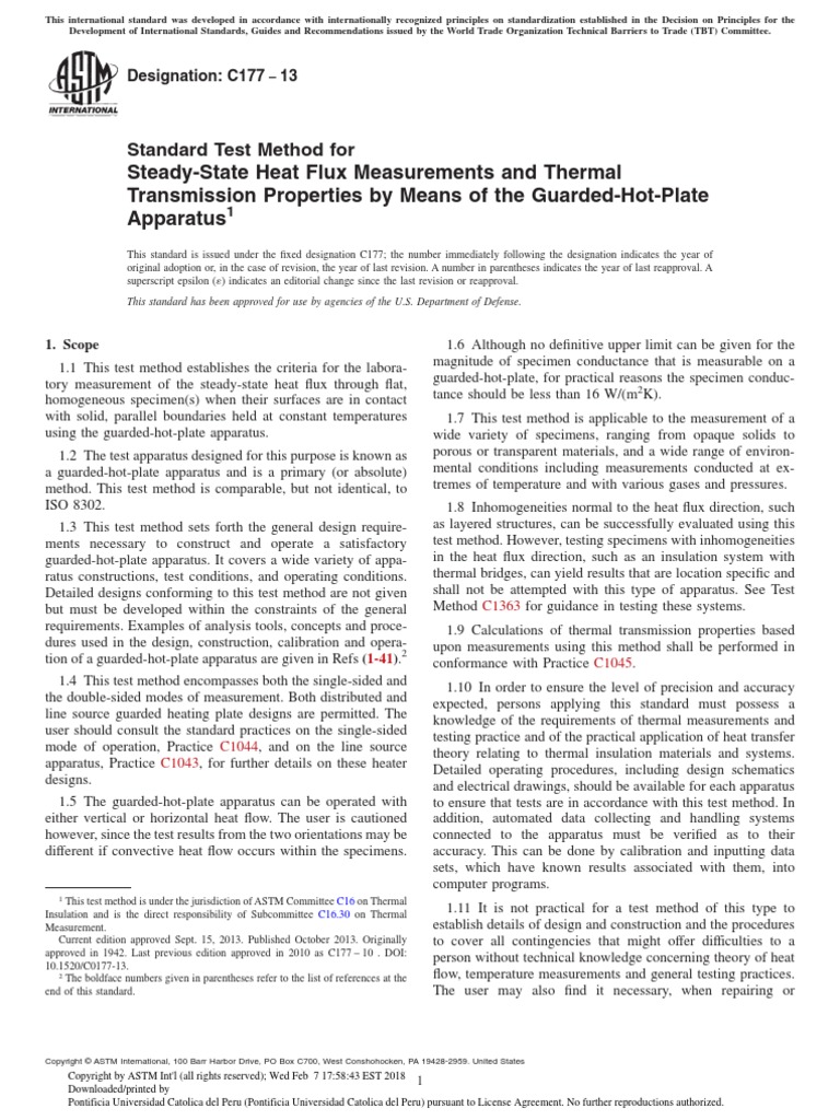 Astm C177 | Download Free PDF | Thermal Conductivity | Heat Transfer