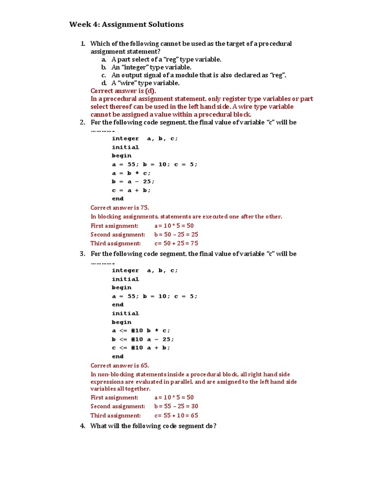 Assignment Week4 | PDF | C (Programming Language) | Variable (Computer Science)