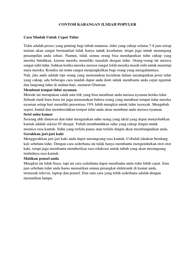 Contoh Karangan Ilmiah Populer Pdf