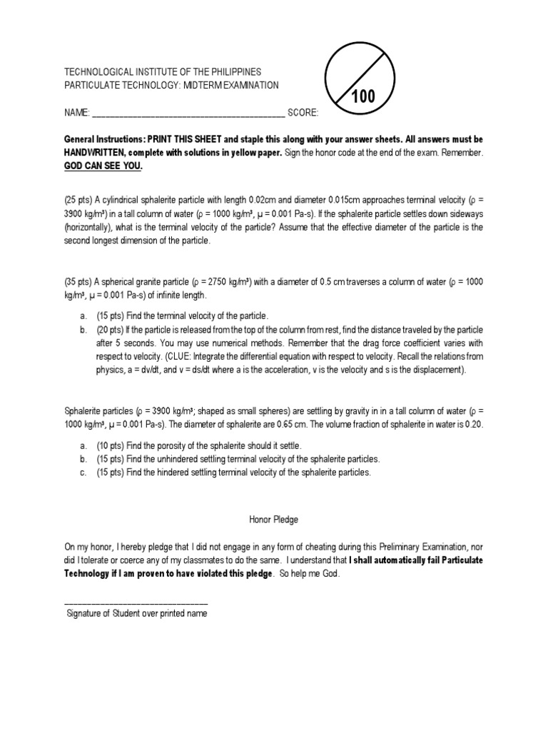 Partech Midterms PDF | PDF | Particle | Sphere