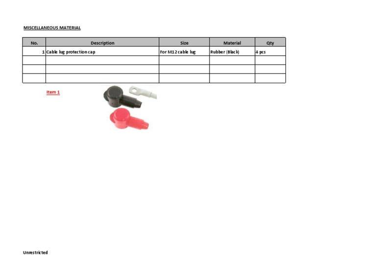Cable Lug Protection Cap | PDF