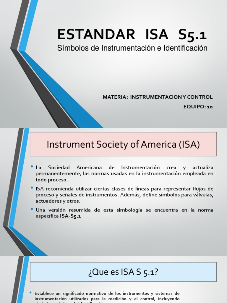 estandar isa s5.1 | Ingeniería de Procesos | Ingeniería Química