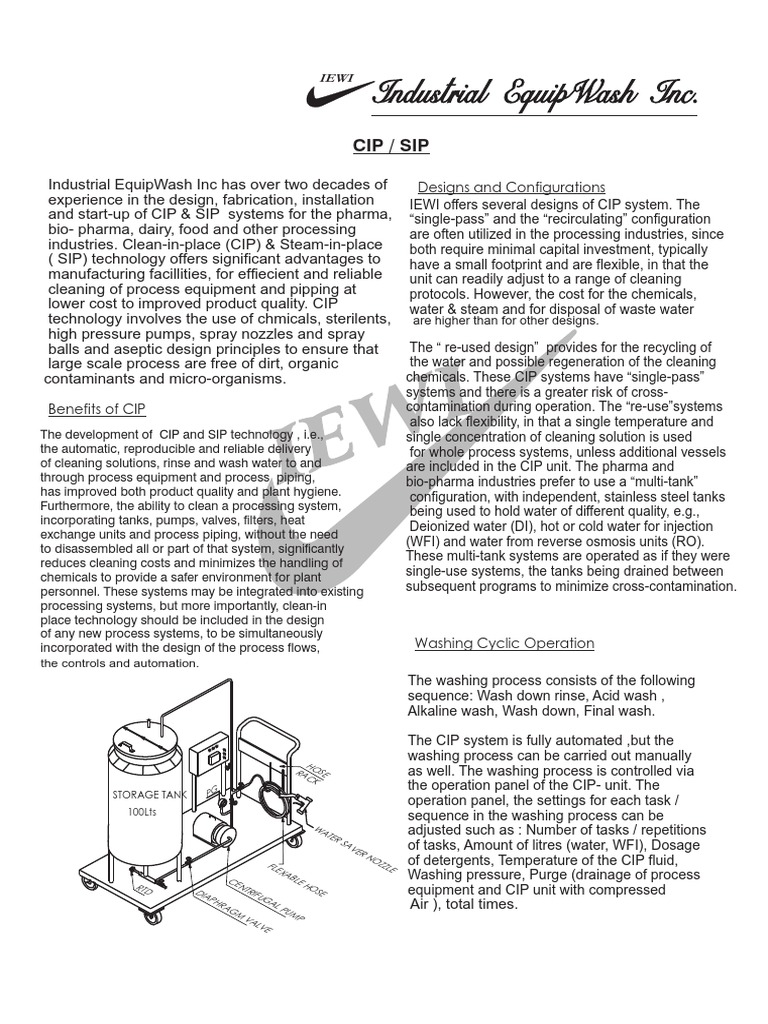Cip / Sip: IWI E | PDF | Mechanical Engineering | Chemical Engineering