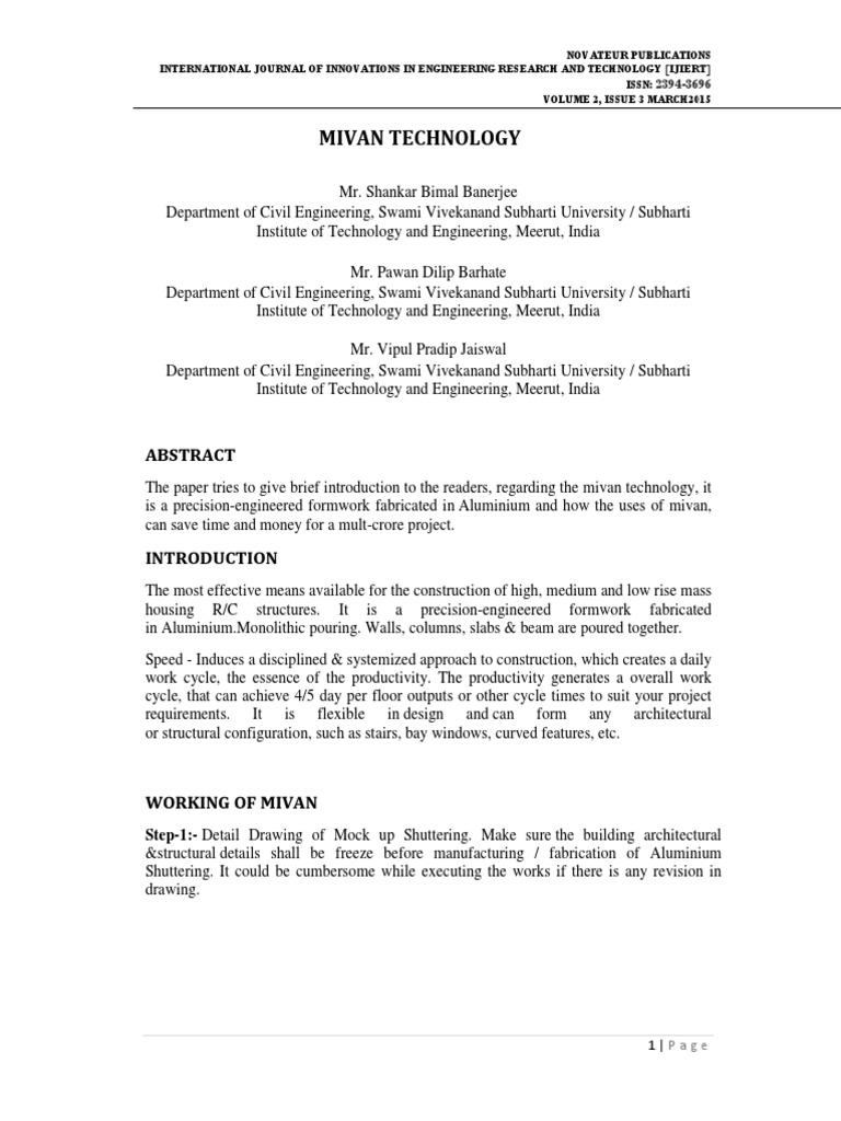 Mivan Technology | PDF | Architectural Design | Architecture