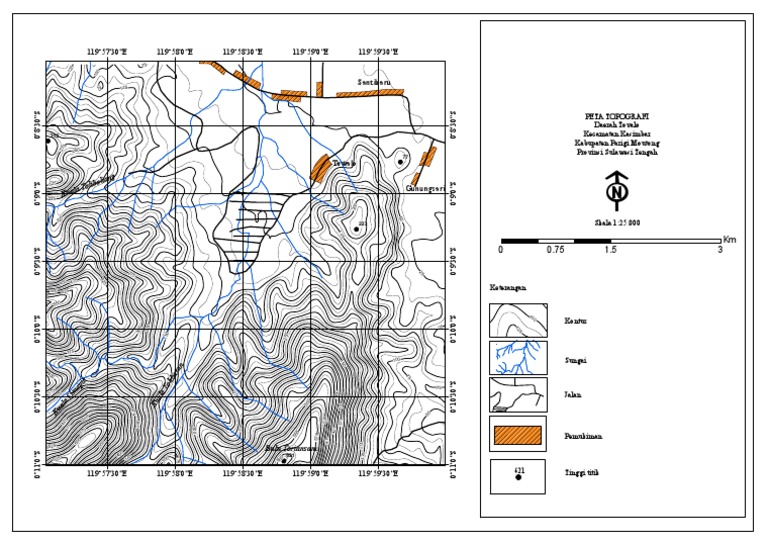 Peta Topografi Sulawesi Tengah 1:25000 | PDF