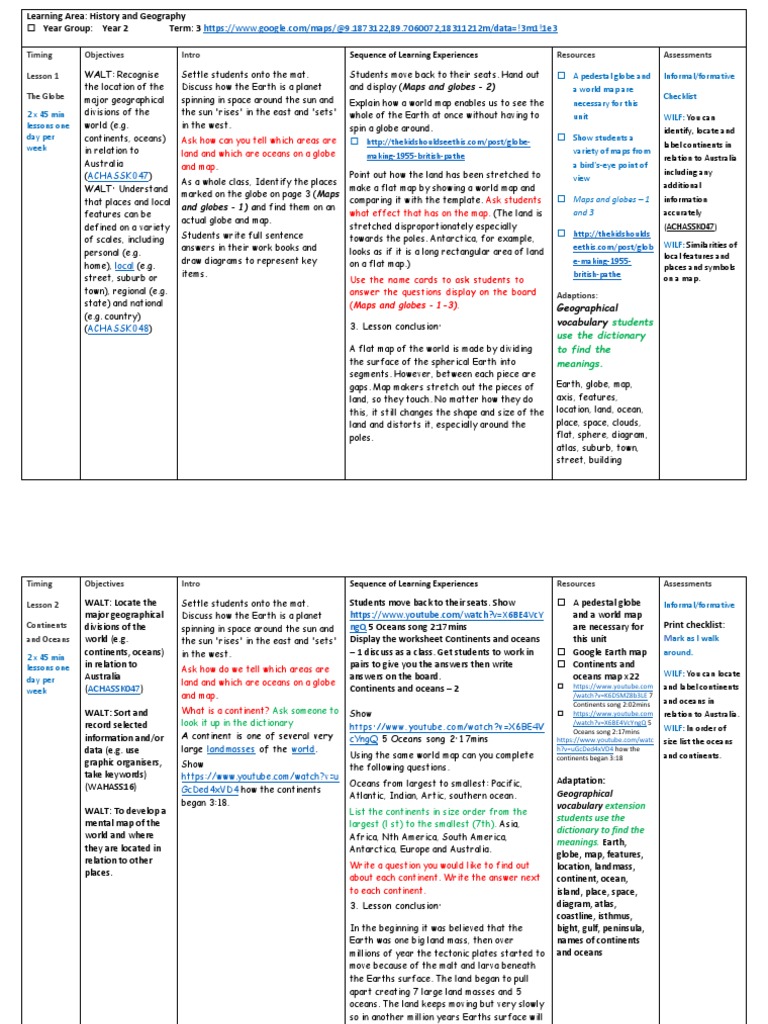 Geography Program Template | PDF | Equator | Continent