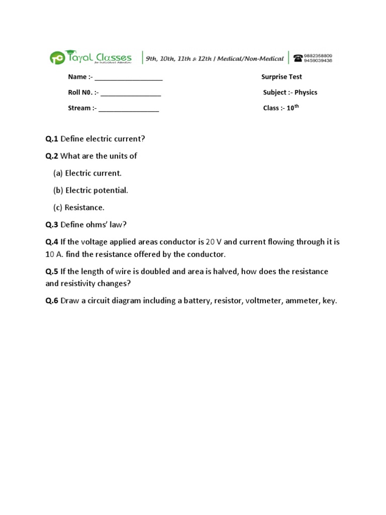 (A) Electric Current. (B) Electric Potential. (C) Resistance | PDF ...