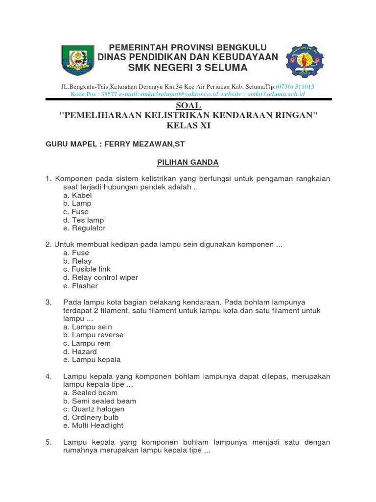 Soal TKR | PDF