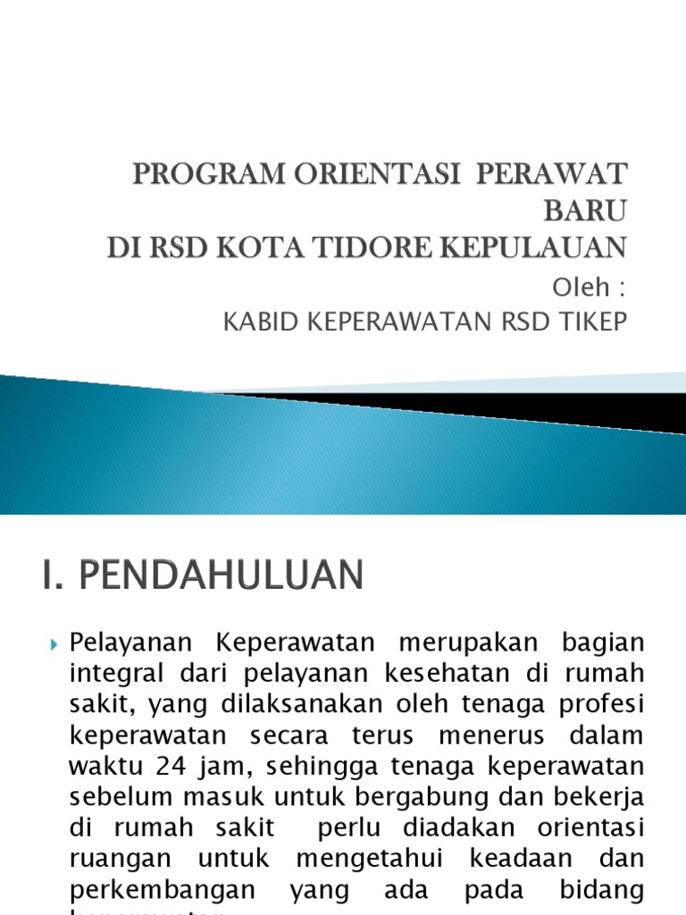 Program Orientasi Perawat Baru Power Point | PDF