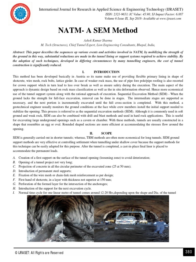 NATM - A SEM Method | PDF | Tunnel | Civil Engineering