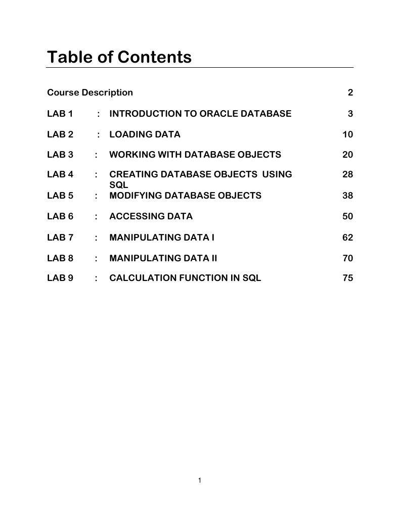 Labsheet 1 | PDF | Oracle Database | Databases
