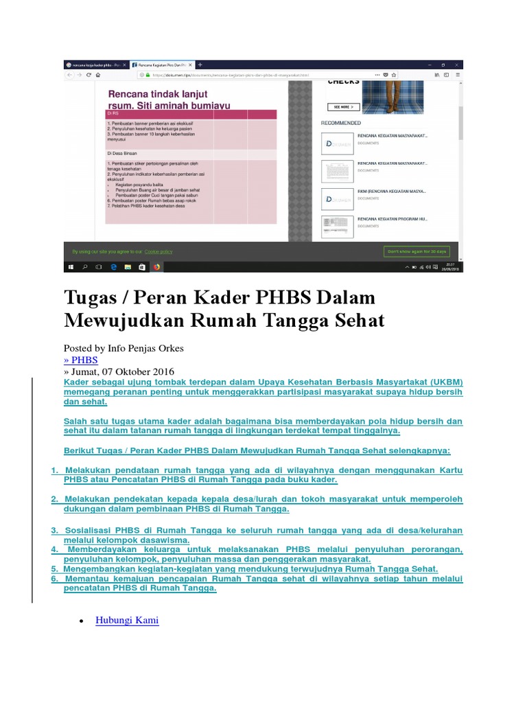 Tugas Kader Phbs | PDF