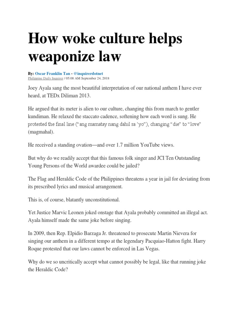 How Woke Culture Helps Weaponize Law | PDF | Justice | Crime & Violence