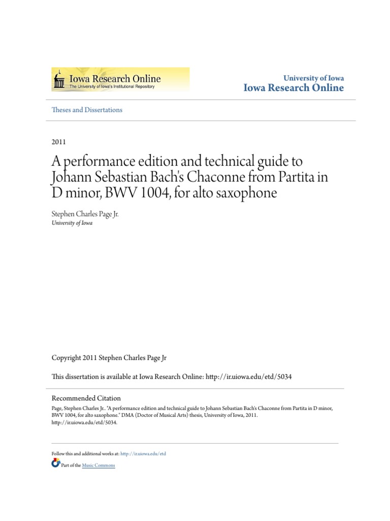 A Performance Edition and Technical Guide To Johann Sebastian Bac | PDF ...