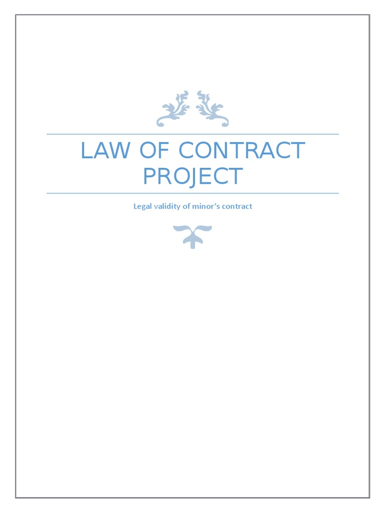 Legal Validity of Minors Contract | PDF | Law Of Agency | Minor (Law)