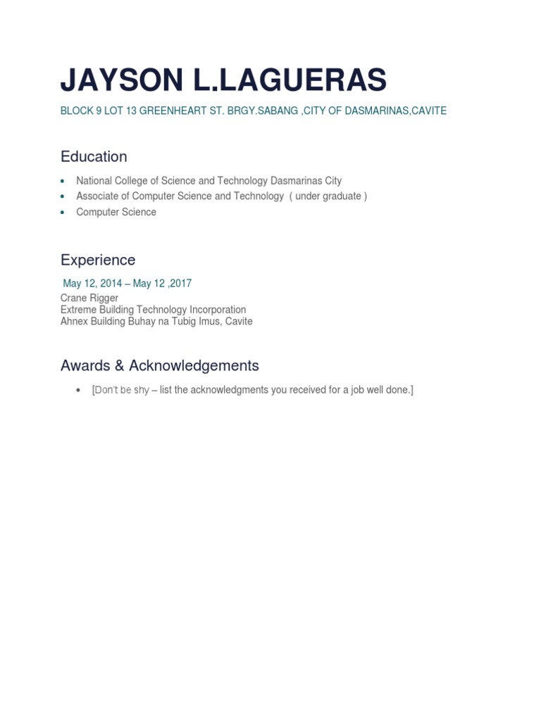 Tech-Savvy Crane Rigger Profile | PDF | Technology & Engineering