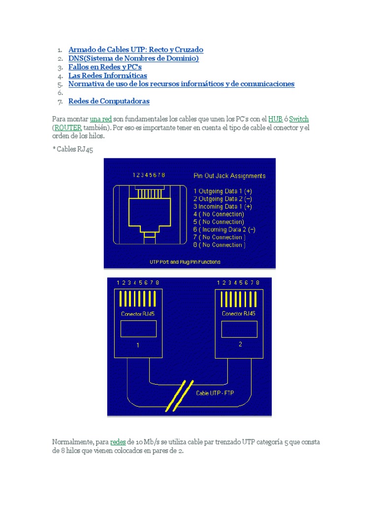 Armado de Cables Utp | PDF | sistema de nombres de dominio | Ascii