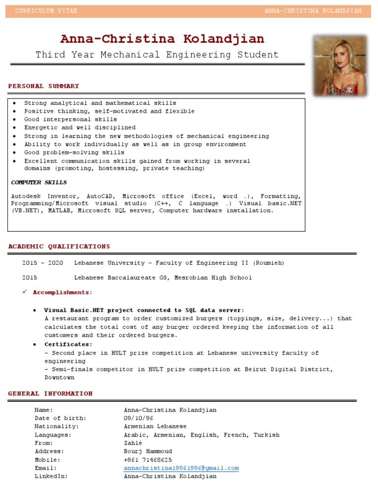 Anna-Christina CV RESUME PDF | PDF