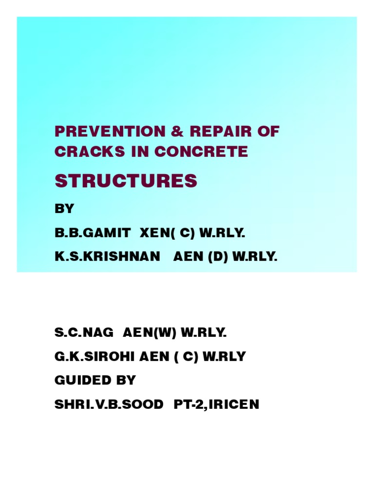 Structures: Prevention & Repair of Cracks in Concrete | PDF | Iron ...