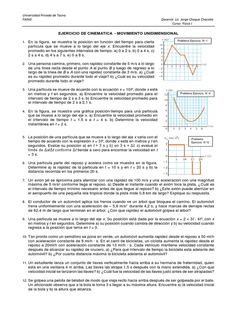 Ejercicios de Cinemática en Física I | PDF | Velocidad | Cinemática