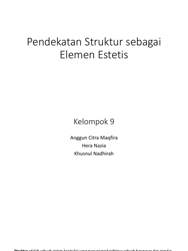 Pendekatan Struktur Sebagai Elemen Estetis | PDF