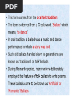 Understanding Ballads and Their Structure | PDF | Metre (Poetry) | Poetry