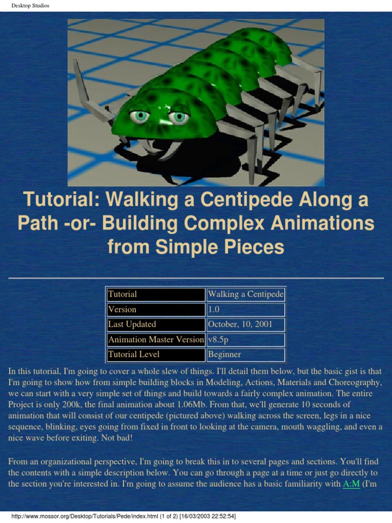 Tutorial: Walking A Centipede Along A Path - Or-Building Complex ...