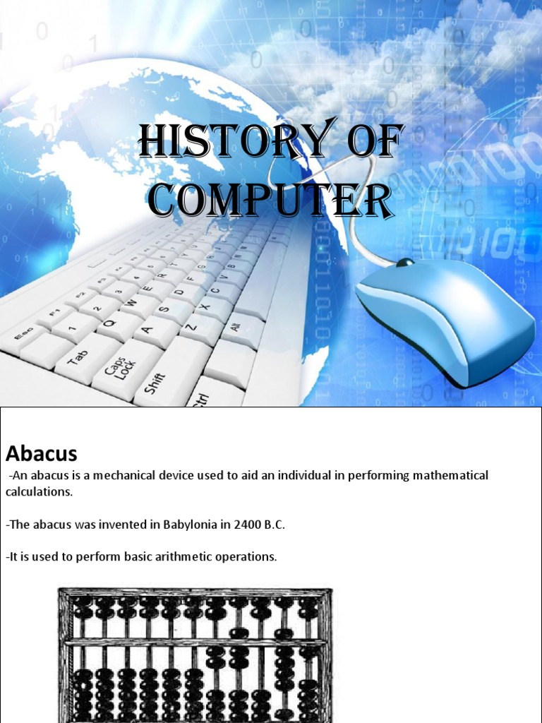 History of Computer | PDF | Microcomputers | Mainframe Computer