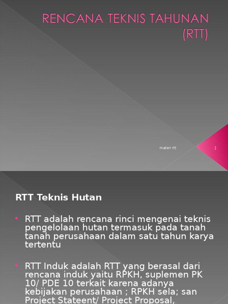 Rencana Teknis Tahunan (RTT) | PDF