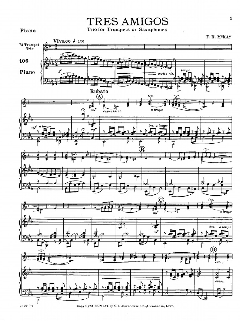 Tres Amigos - Trumpet Trio | PDF