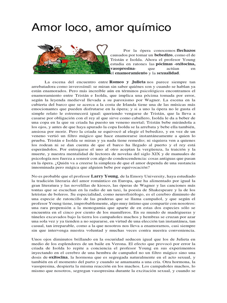 Amor loco y química del enamoramiento | PDF | Tristan | Amor