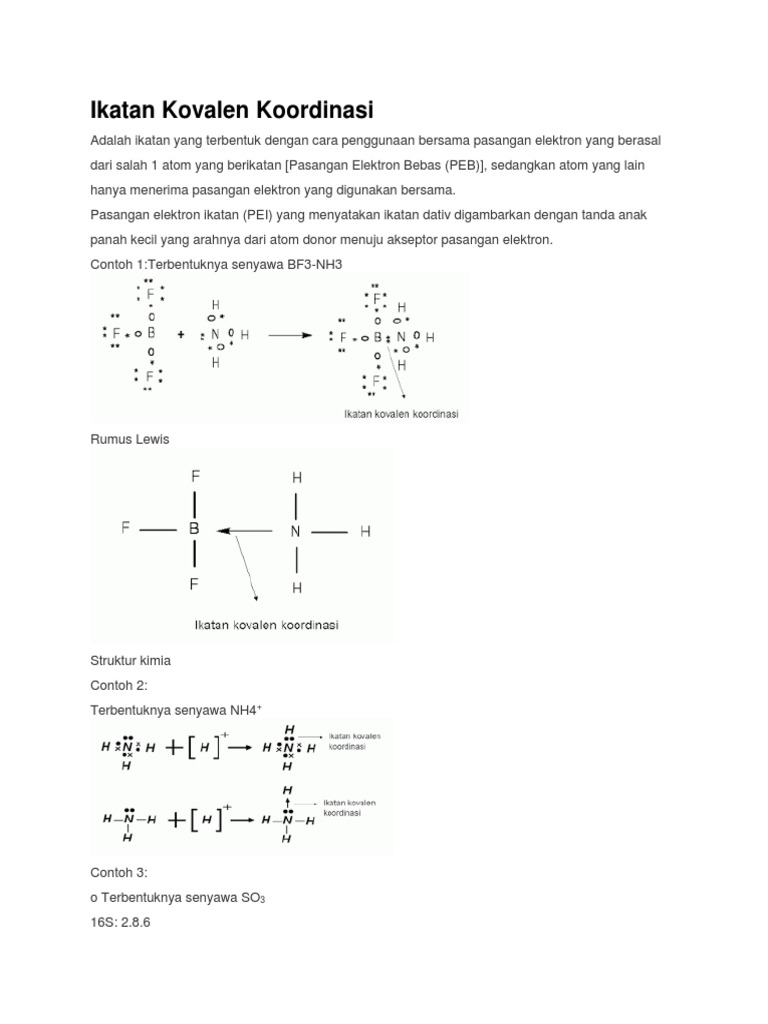 Contoh Ikatan Kovalen Koordinasi | PDF | Sains & Matematika