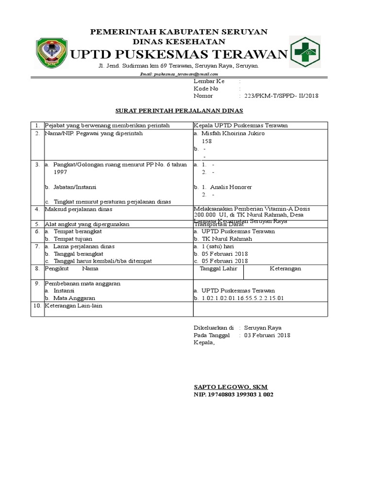 Contoh SPPD Terbaru | PDF