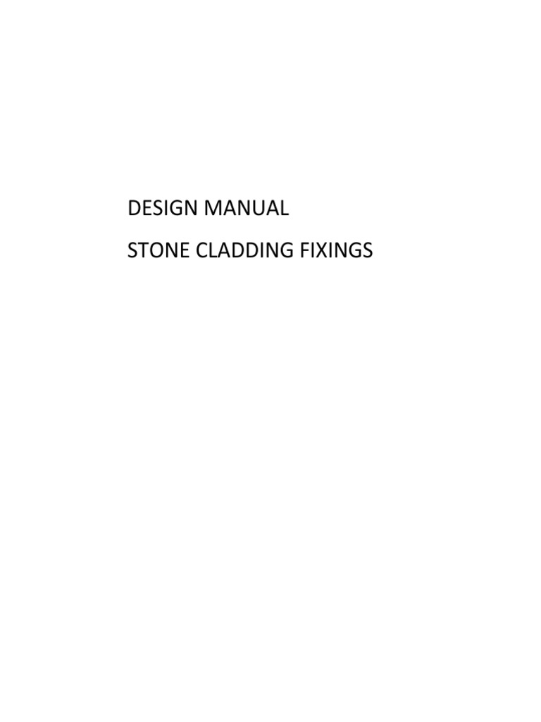 Design Manual-Stone Cladding Fixings | PDF | Stainless Steel | Finite ...