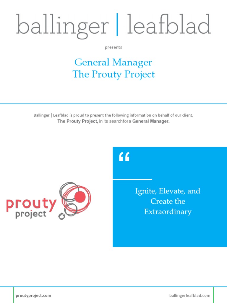 Prouty Project - General Manager - Position Profile | PDF | Minnesota ...