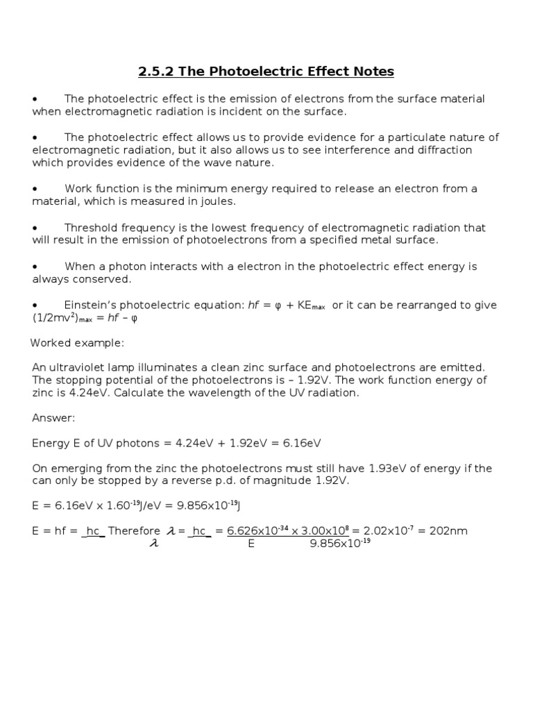 Understanding the Photoelectric Effect | PDF