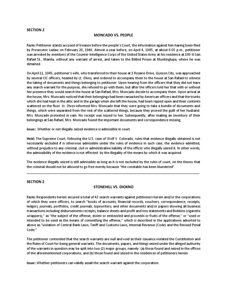 Consti 2 Finals Cases | PDF | Search And Seizure | Equal Protection Clause