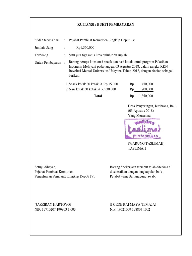 Sample Kwitansi | PDF