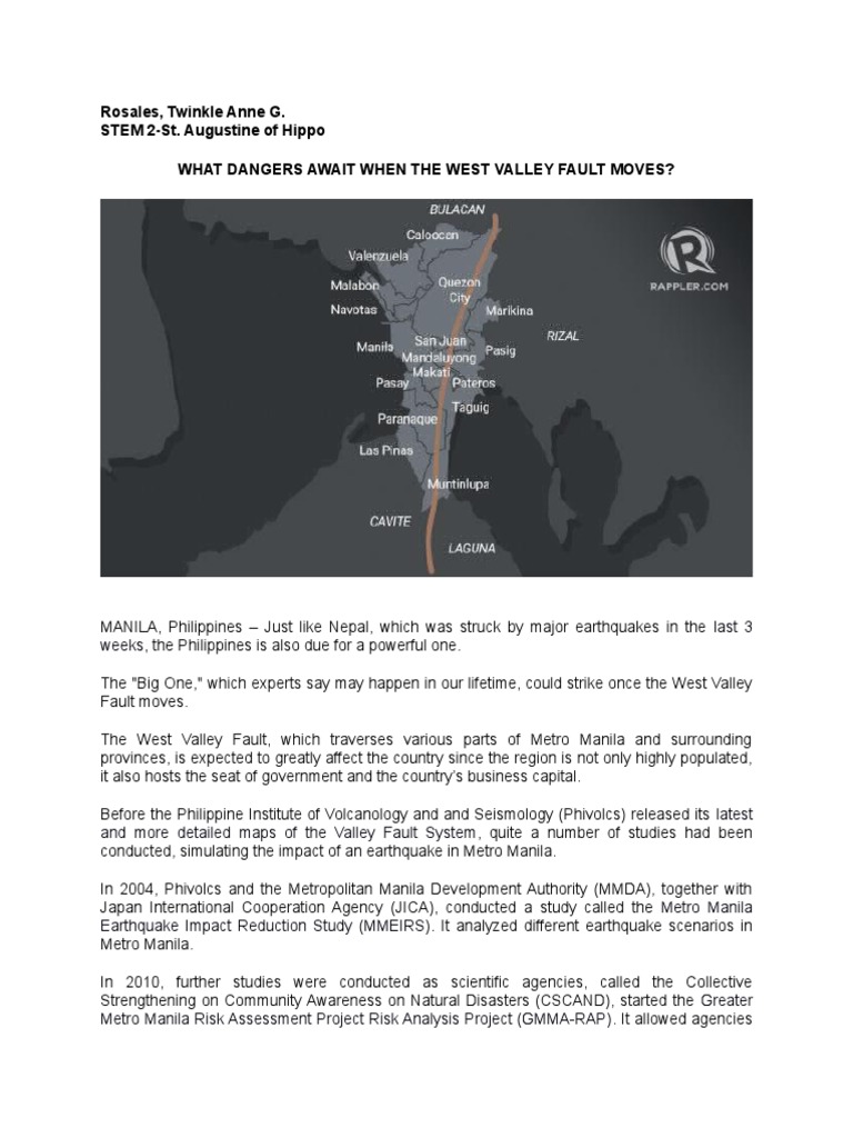 West Valley Fault Line Map