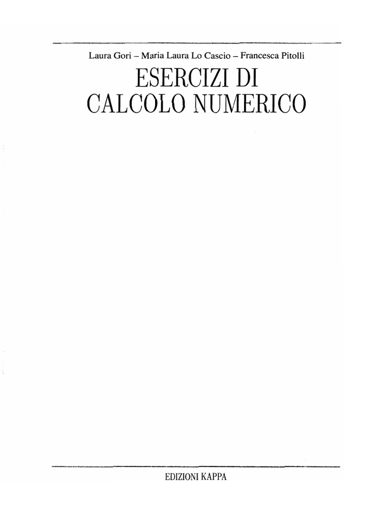 Esercizi Di Calcolo Numerico | PDF