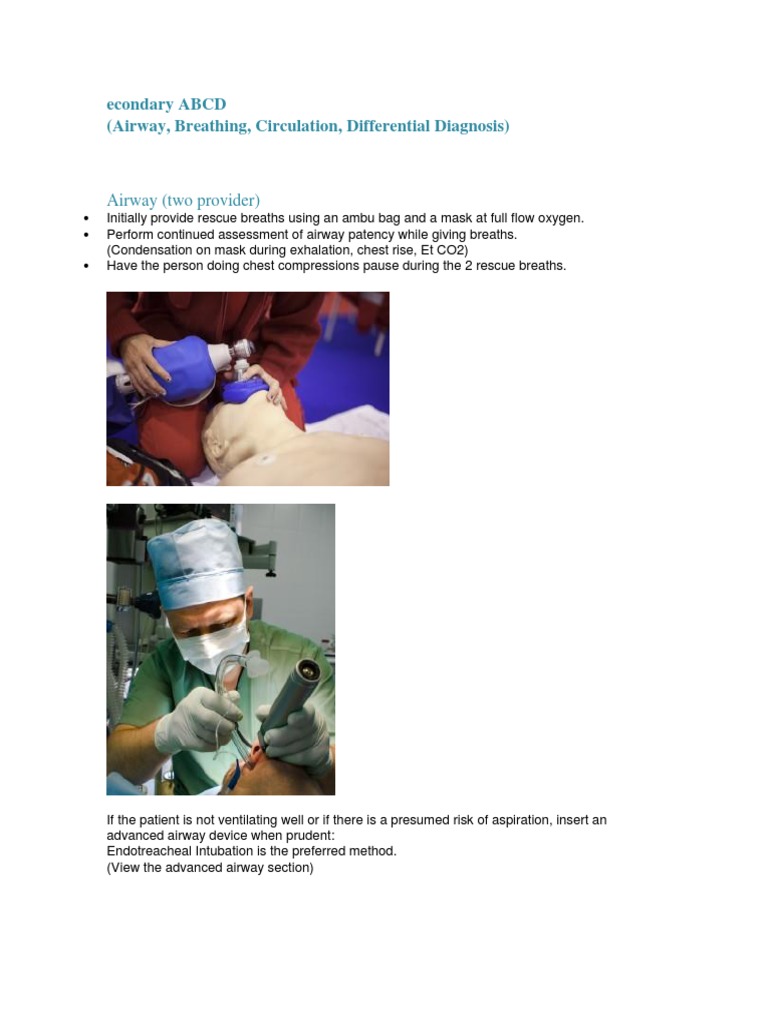 Econdary ABCD (Airway, Breathing, Circulation, Differential Diagnosis ...