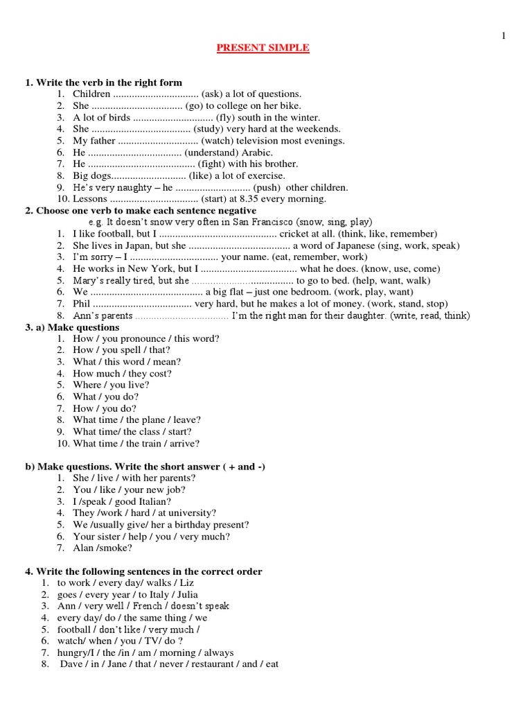 Present Simple Vs Present Continuous | PDF | Syntax | Grammar