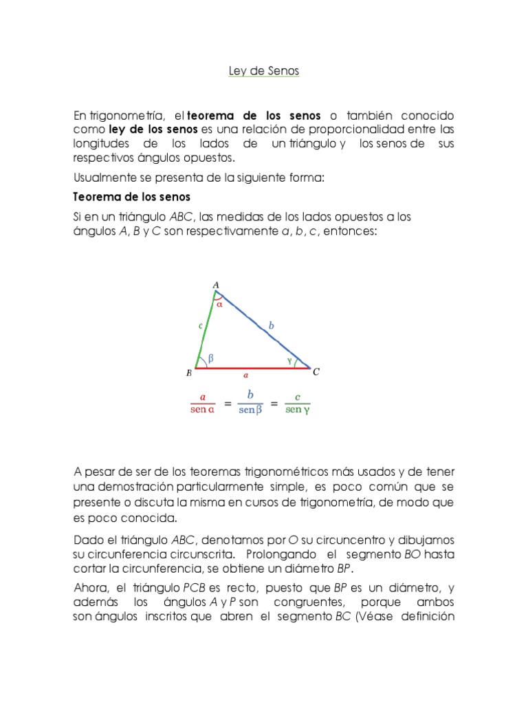 Ley de Senos | PDF | Formas geométricas | Matemática Elemental