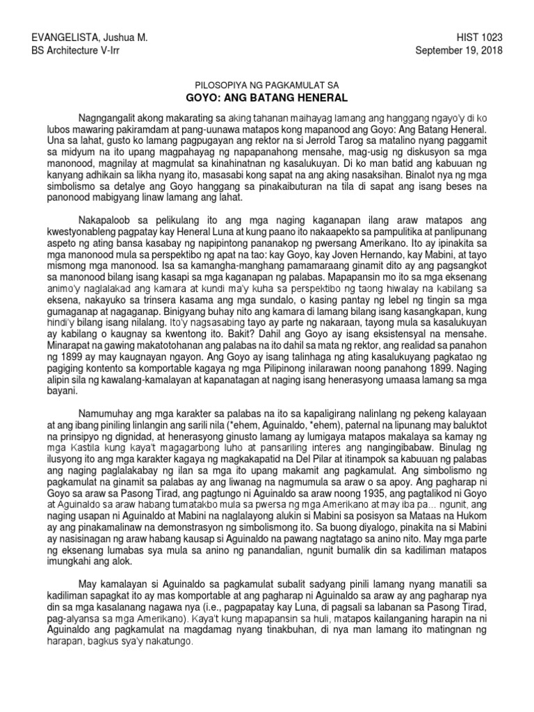 GOYO - Ang Batang Heneral | PDF