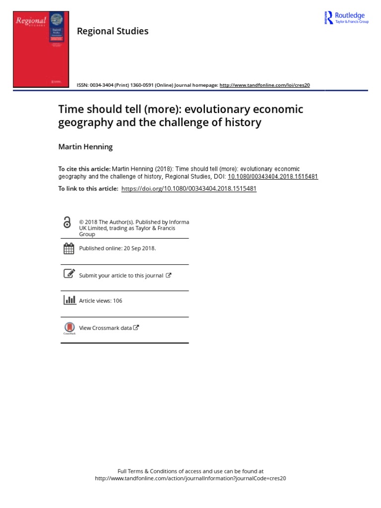 Time Should Tell More Evolutionary Economic Geography and The Challenge ...